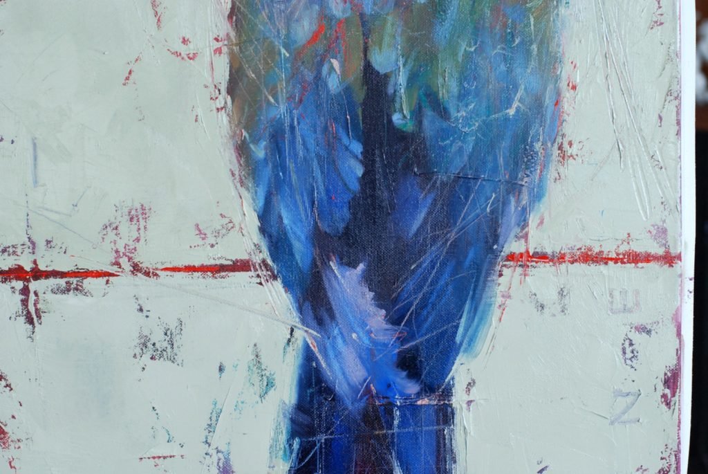 Thin Red Line Original Oil Painting for Sale by Igor Shulman