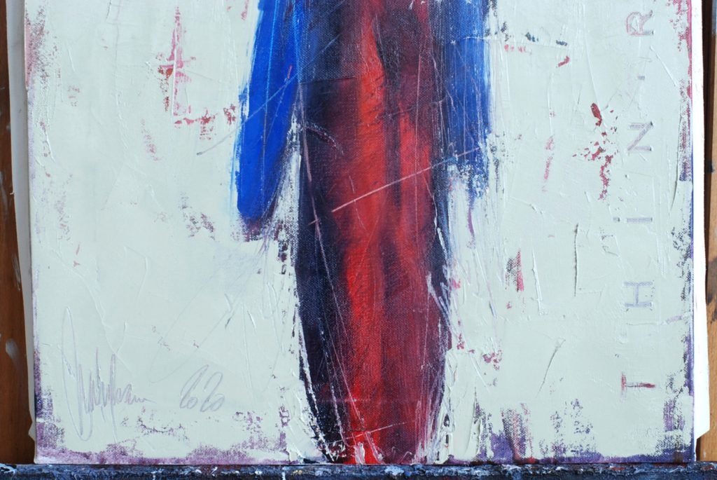 Thin Red Line Original Oil Painting for Sale by Igor Shulman
